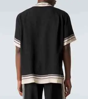 Dolce & Gabbana Striped Silk Bowling Shirt