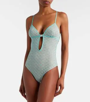 Missoni Open-knit Lamé Swimsuit