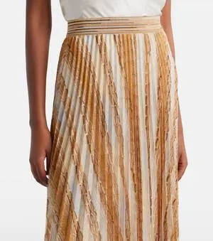 Missoni Plissé Printed Midi Skirt