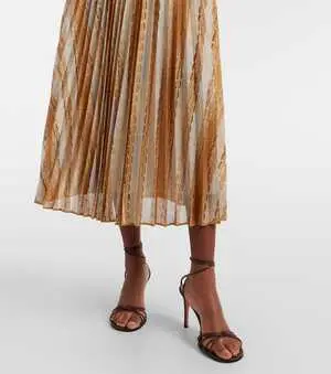 Missoni Plissé Printed Midi Skirt