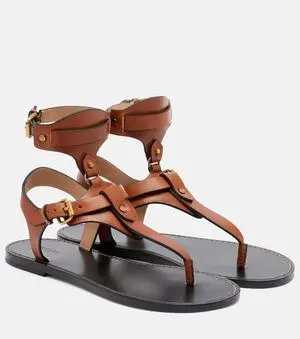 Isabel Marant Étoile Eveena Leather Thong Sandals - Brown