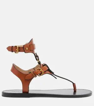 Isabel Marant Étoile Eveena Leather Thong Sandals - Brown