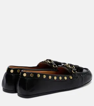 Isabel Marant Étoile Faxel Studded Leather Loafers - Black