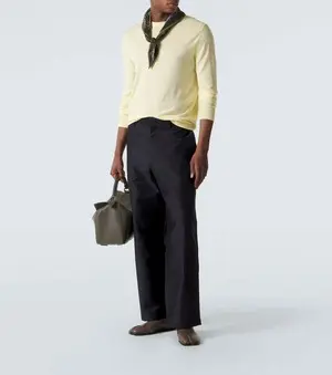 ALLUDE Virgin Wool Crewneck Sweater - Yellow