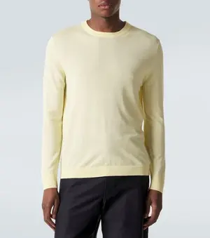 ALLUDE Virgin Wool Crewneck Sweater - Yellow