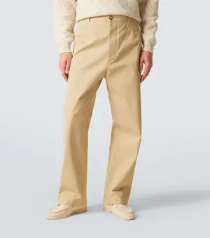 Loro Piana Fuji Cotton Twill Straight Pants