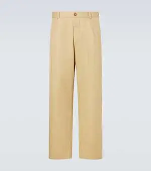 Loro Piana Fuji Cotton Twill Straight Pants - Beige