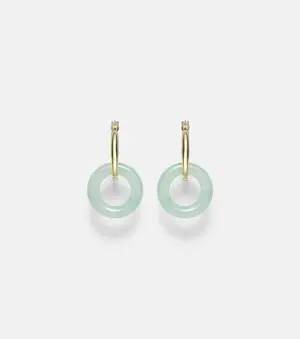 Mateo 14kt Yellow Jade Hoop Earrings - Gold