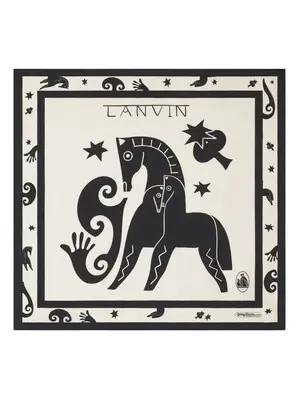 LANVIN Horse' Foulard 90x90 - White