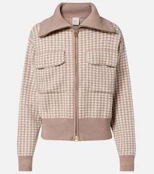 Varley Houndstooth Jacquard Jacket Beige