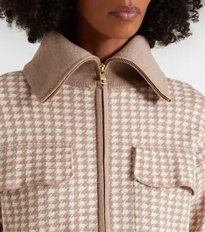 Varley Houndstooth Jacquard Jacket - Beige