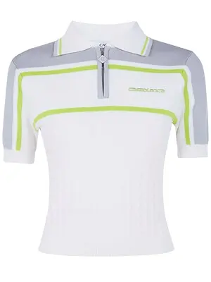 Casablanca Tennis Polo Cropped Shirt - White