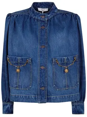 Chloé Squared Fit Front Pockets Denim Jacket