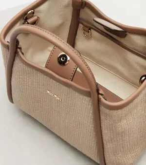 Max Mara Marin Small Leather-trimmed Top-handle Bag - Beige