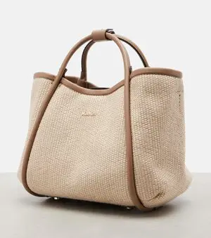 Max Mara Marin Small Leather-trimmed Top-handle Bag - Beige