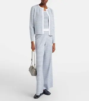 Max Mara Fingere Striped Wide-leg Pants