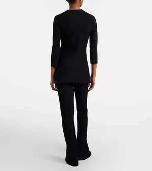 Max Mara Bello Ribbed-knit Flared Pants