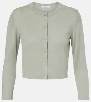 Max Mara Faretra Silk And Cashmere Cardigan - Green