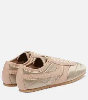 Dries Van Noten Leather-trimmed Satin Sneakers - Grey