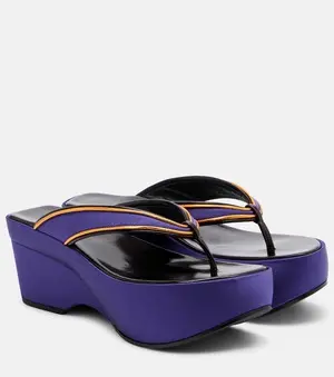 Dries Van Noten Satin Thong Sandals - Purple