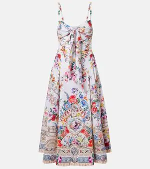 Camilla Floral Cotton-blend Midi Dress - Multicoloured