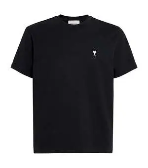 AMI Paris Organic Cotton De Coeur T-shirt - Black