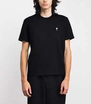 AMI Paris Organic Cotton De Coeur T-shirt - Black