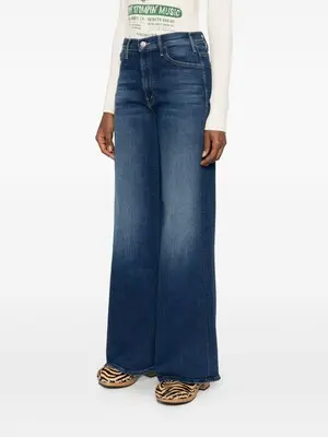 MOTHER The Hustler Roller Sneak Denim Jeans - Blue