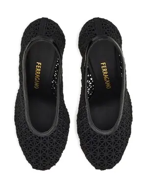 FERRAGAMO Macramé Pumps - Black