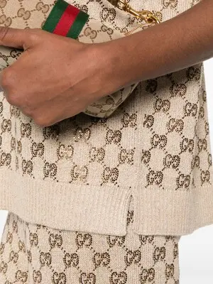 Gucci Gg Wool Crewneck Sweater - Beige