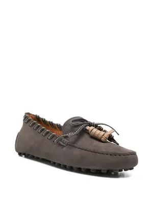 TOD'S Gommino Suede Leather Loafers - Brown