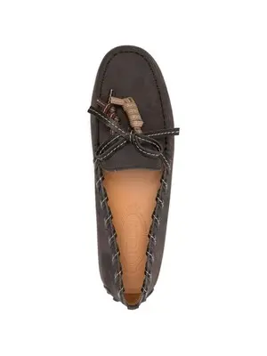 TOD'S Gommino Suede Leather Loafers - Brown