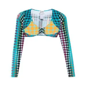 JEAN PAUL GAULTIER U Neck Cropped Long-sleeve Top - Multicolor