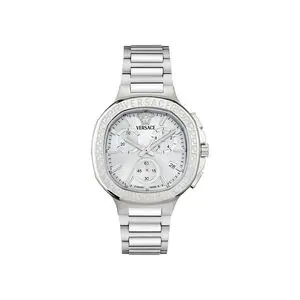 Versace V Chrono Square Bracelet Watch - Silver