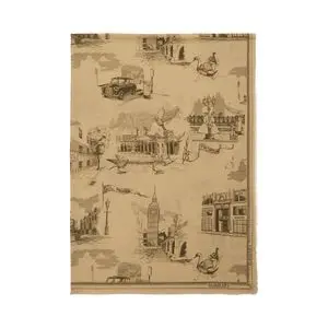 Burberry Mu London Landmarks Wool Silk Scarf 'sand - Tan