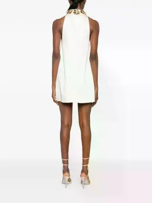 Retrofete Giacinta Flower-embellished Mini Dress - White