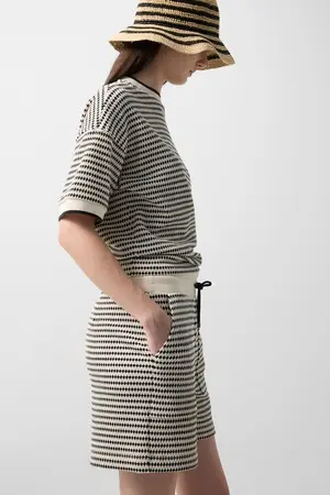 Bogner Steena Jacquard Jersey Shorts - Cream/black