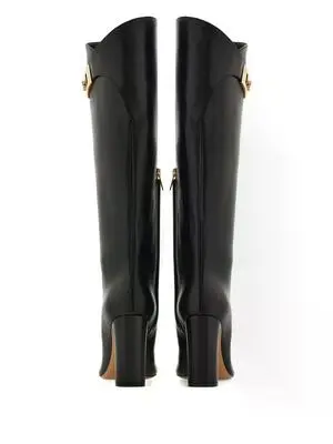 FERRAGAMO 90mm Buckle-detail Knee-high Boots - Black
