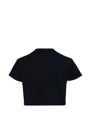 BLACK SCORE Cropped Printed T-shirt