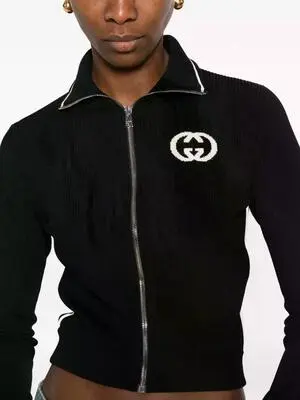 Gucci Logo-intarsia Zip Cardigan