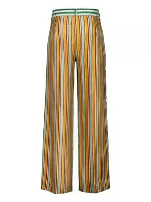 PAULA Striped Silk Twill Trousers