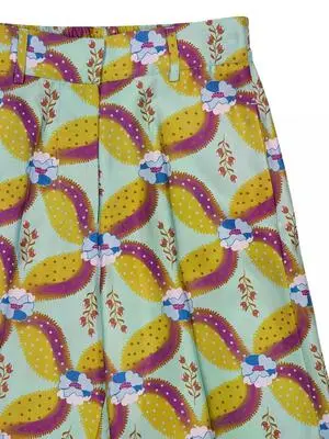 PAULA Floral-print Pleated Trousers