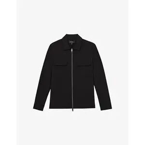 REISS Ascend Long-sleeved Stretch-woven Shirt - Black
