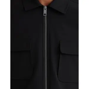 REISS Ascend Long-sleeved Stretch-woven Shirt - Black