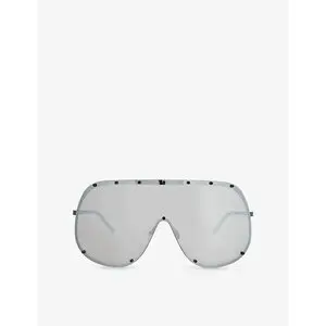 Rick Owens Shield-frame Sunglasses - Blk Temple Gold Lens