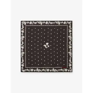 Claudie Pierlot Printed Square Silk Scarf - Black