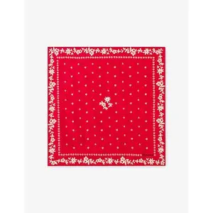 Claudie Pierlot Printed Square Silk Scarf - Red