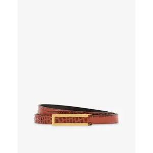 REISS Bronya Leather Belt - Tan