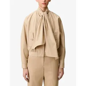 Claudie Pierlot Cotton Trench With Tie Neck Detail - Beige
