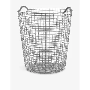 KORBO Classic Woven Metal Storage Basket 52cm - Silver